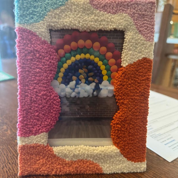 Handmade Punch Needle Picture Frame | Home Decor | 4x6 Picture Frame ...
