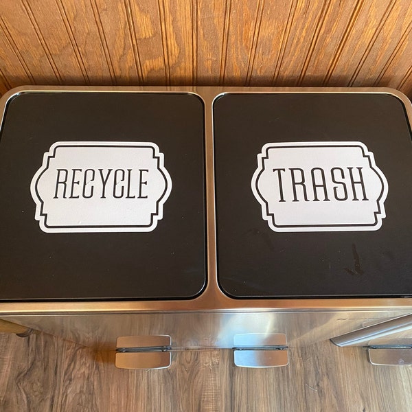Trash and Recycle Decal Set, Garbage Barrel and Recycling Stickers ...
