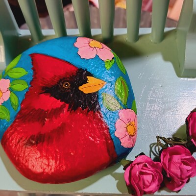 Painted Pickle Rock Pair, Funny Pickles Stone, Pebble Painting, Sealed ...