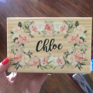 Flower Girl or Bridesmaids Gift Box Jewelry Box Personalized Name ...
