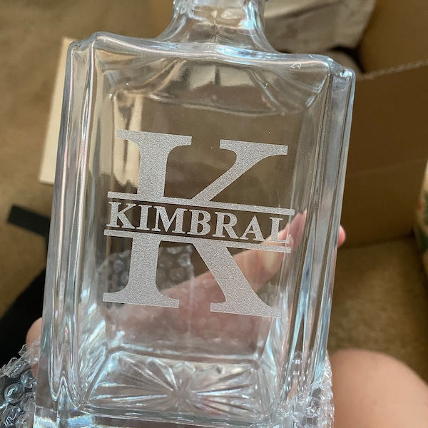 Whiskey Decanter Set, Personalized Split Letter Monogram Set, Initials ...