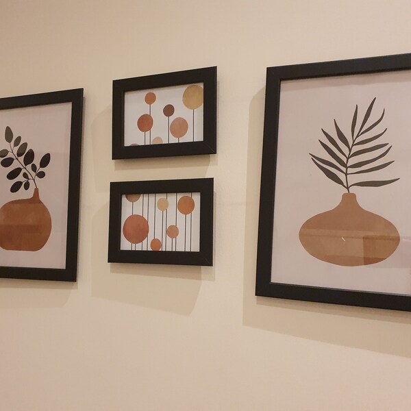 Abstract Leaf Boho Art Print, Printable Wall Art, Neutral Boho Decor, Instant Digital Download ...