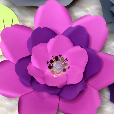 Paper Flowers PDF Paper Flower Template With Base, DIGITAL Version ...