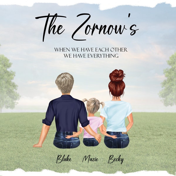 Personalized Family Gift Custom Family Portrait Personalized Family ...