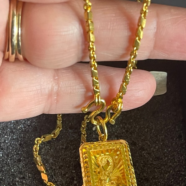 24K .9999 Yellow Gold Thai Baht Diamond Shape Link Chain - Etsy