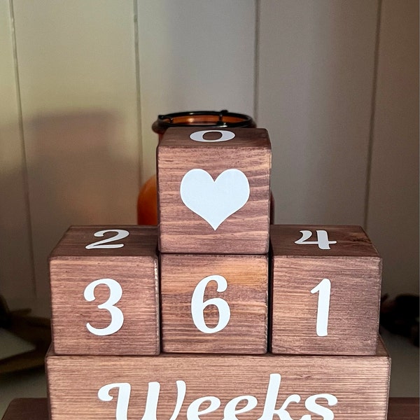 Personalized Wooden Countdown Blocks: Bespoke Oak Calendar - Etsy
