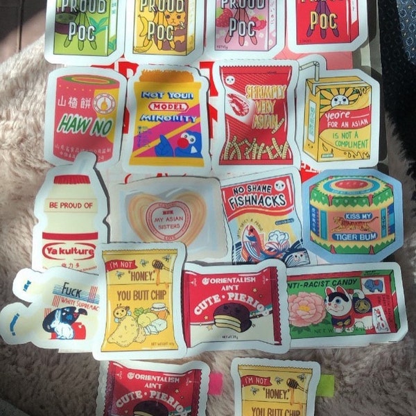 Proud POC Laminated Glossy Vinyl Sticker Chocolate/ Strawberry/ Banana ...