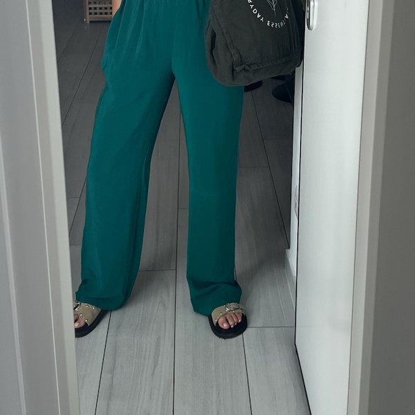 Elastic Wide Leg Pants Sewing Pattern, Long Loose Pants Pattern for ...