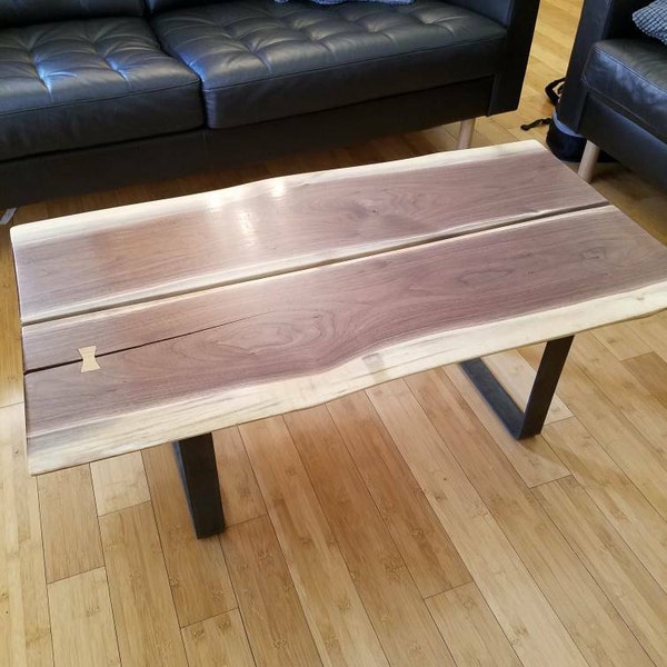 SOLD** Live Edge Round Walnut Coffee Table - Etsy