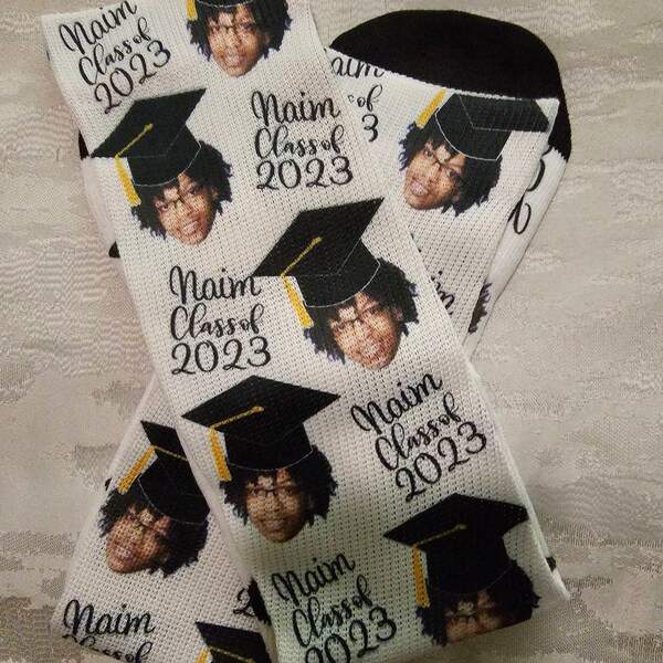 Custom Graduation Socks, Custom Face Socks, Graduation Gift for Him ...