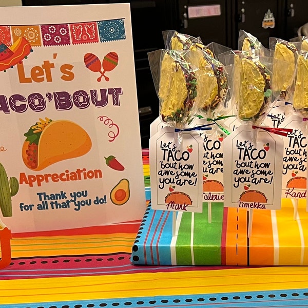 Taco Appreciation Sign, Teacher and Staff Appreciation Week Sign ...