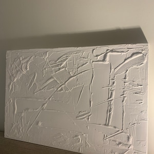 Large White Textured Canvas Painted Painting 3D Abstract Modern Art ...