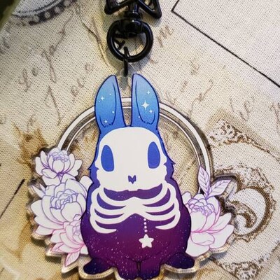 Running Skelebun Holographic Rabbit Vinyl Sticker A Spooky Halloween ...