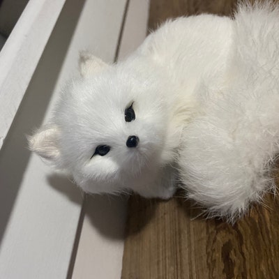 Handmade Faux Fur White Fox Spirit 4in Soft Realistic Animal Ninetails ...
