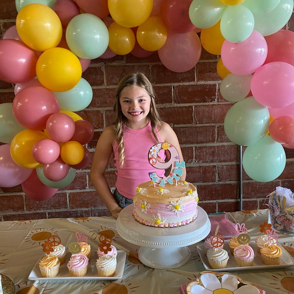 Five is a Vibe Cake Topper, Groovy Boho Hippie Birthday Party, Retro ...