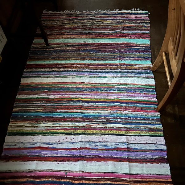 Boho Area Rug, Chindi Rug, Area Rag Rug, Home Indian Carpet, Floor ...