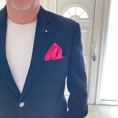 Plain Satin Handkerchief Red Pocket Square Wedding Party - Etsy UK