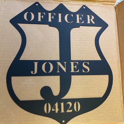 Personalized Police Sign for Home, Metal Wall Art, Police Officer Gifts ...
