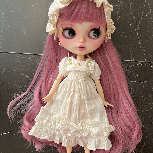 Blythe Two Piece Set, Blythe Vintage Dress, Blythe White Dress, Neo ...