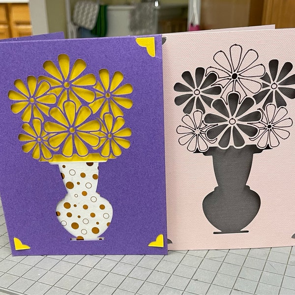 Flower Card! Svg / Dxf / Eps Files. Digital Download. Compatible With ...