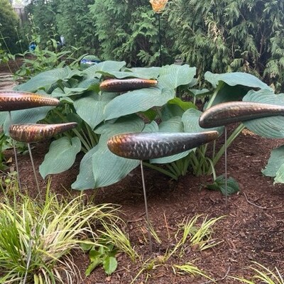 Garden Fish Sculpture Stainless Steel Handmade Welded Metal Patina ...