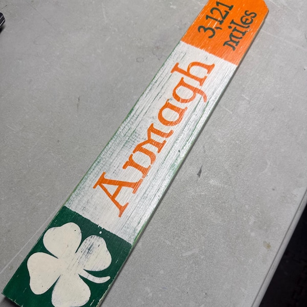 Custom Irish Wooden Directional Sign / Hand Painted Distressed Ireland ...