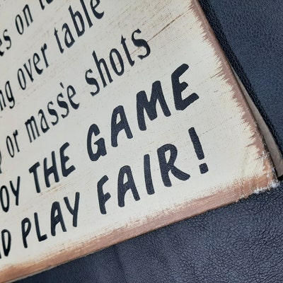 Pool Table Rules Bartender Billiards Pool Bar Pub Canvas Sign Home ...