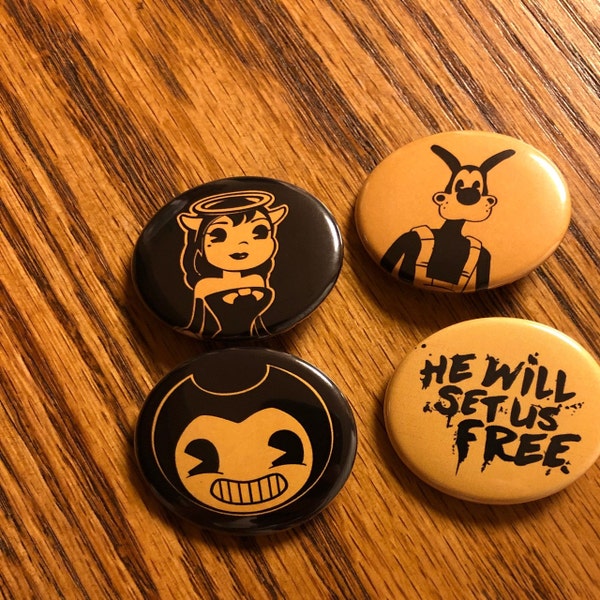 Bendy and the Ink Machine Buttons - Etsy