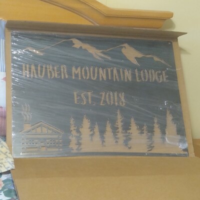 Personalized Rustic Metal Cabin Wilderness Sign Custom Mountain Wall ...