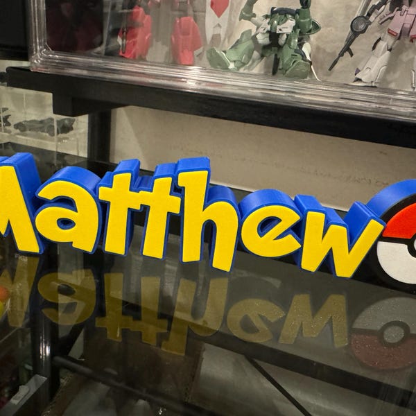 Pokemon Style Name Plate for Him for Her Game Name Plate Gamer Pokemon ...