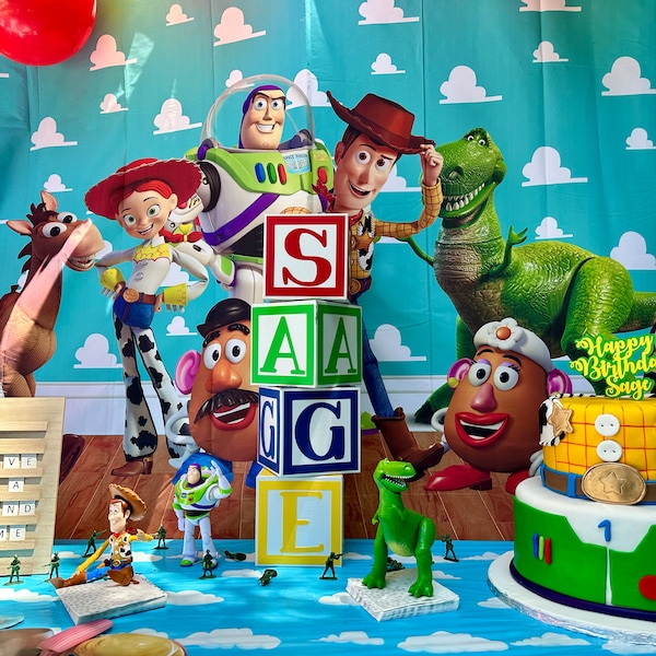 Toy Story Alphabet Blocks: Primary Color Party Decor (6x6 INCHES) - Etsy
