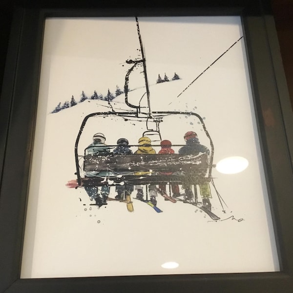 SKIING ART SET of 3 Prints 1 of Them for Free! Special Offer Mountain ...