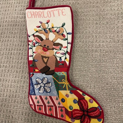 Monogram Set of Slippers Needlepoint DIY Kit - Etsy