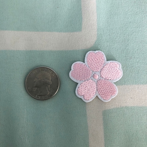 Sakura Cherry Flower Iron-on Patch, Pink Floral Badge, Flowery Patch ...