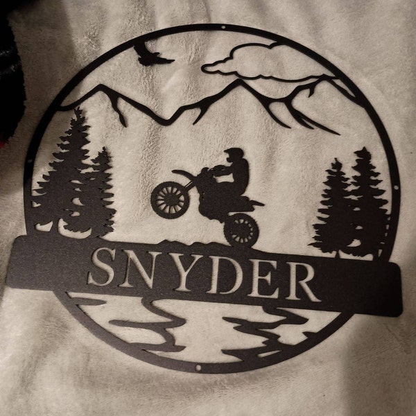 Personalized Dirt Bike Outdoor Metal Wall Art | Motocross Decor Dirt ...