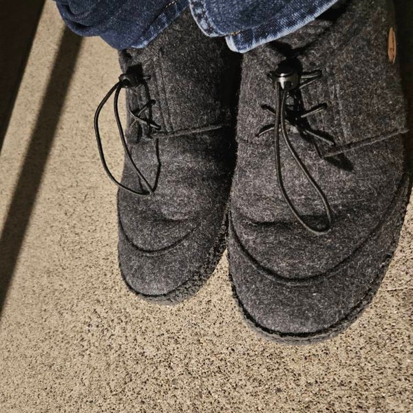 Woolfit Footprint With Leather Sole | Handfelted Wool Slippers With ...