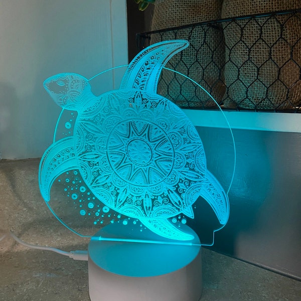Personalized Sea Turtle Night Light, Sea Turtle Decor, Sea Turtle Art ...