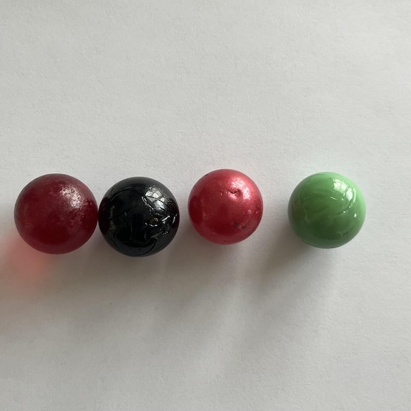 1" 24 Pcs RED Color 25mm Semi Transparent Solid Glass Marble 24 of RED ...