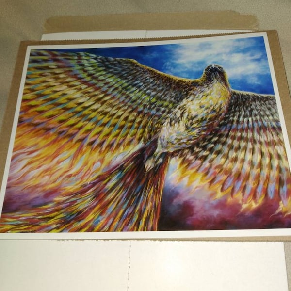 Red Tailed Hawk Turned Phoenix, Rainbow Phoenix, Rebirth and Renewal ...
