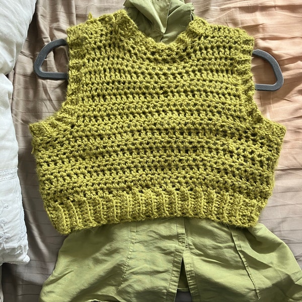 Handmade Crochet Cropped Vest Pattern, Crochet Sweater Pattern, Easy ...