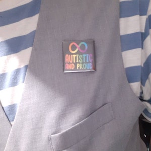 Autistic and Proud - Square Badge - Etsy