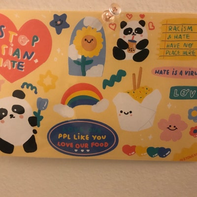 Stop Asian Hate Sticker Sheet Stop Racism Sticker Stop AAPI Hate Hate ...