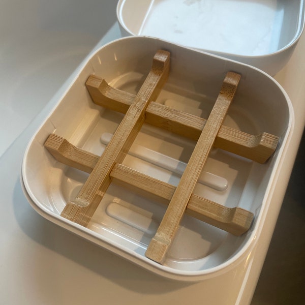 Plastic-free Soap Box With Lid Portable Shampoo Bar Container Bamboo ...