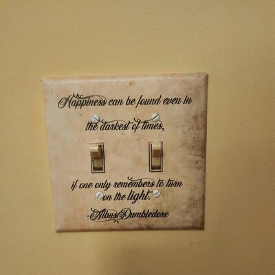 Happiness Quote Double Light Switch Plate Handmade - Etsy