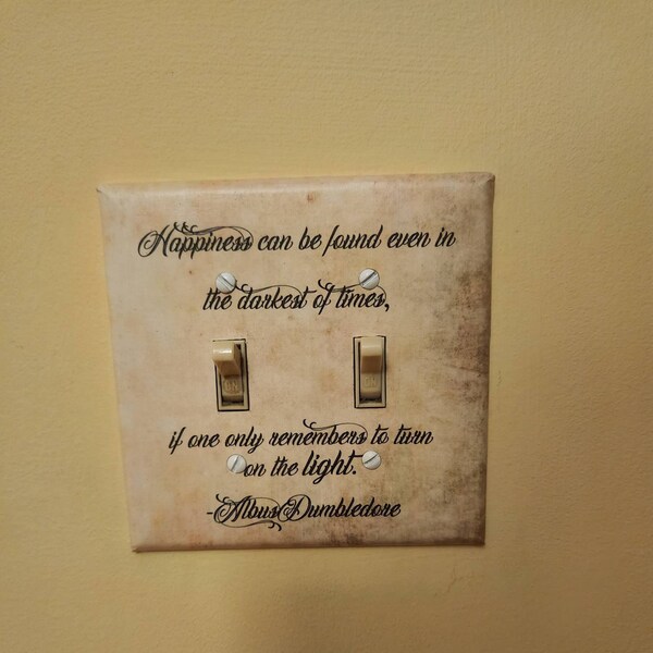 Happiness Quote Double Light Switch Plate Handmade - Etsy