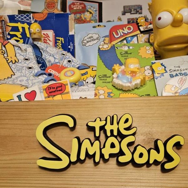 Simpsons Logo Sign, 3D Printed TV Series Shelf / Desk Art, Display ...