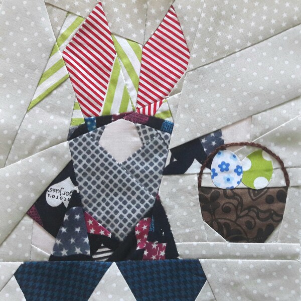 EASTER BUNNY GNOME Paper Pieced Block Pattern in Pdf - Etsy