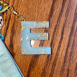 Custom Initial Keychain Pastel & Gold Letter Keychain - Etsy