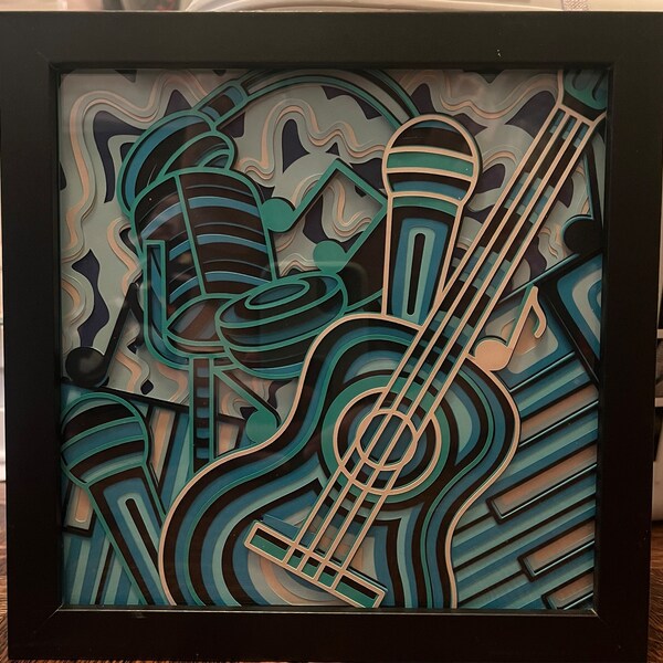 Musical Instruments 3D Mandala Svg, Multilayer Panel for Laser Cutting ...