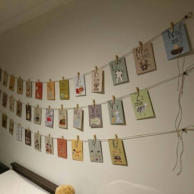 Alphabet Cards A to Z Animal Alphabet Card Set Nursery Wall Art Animal ...